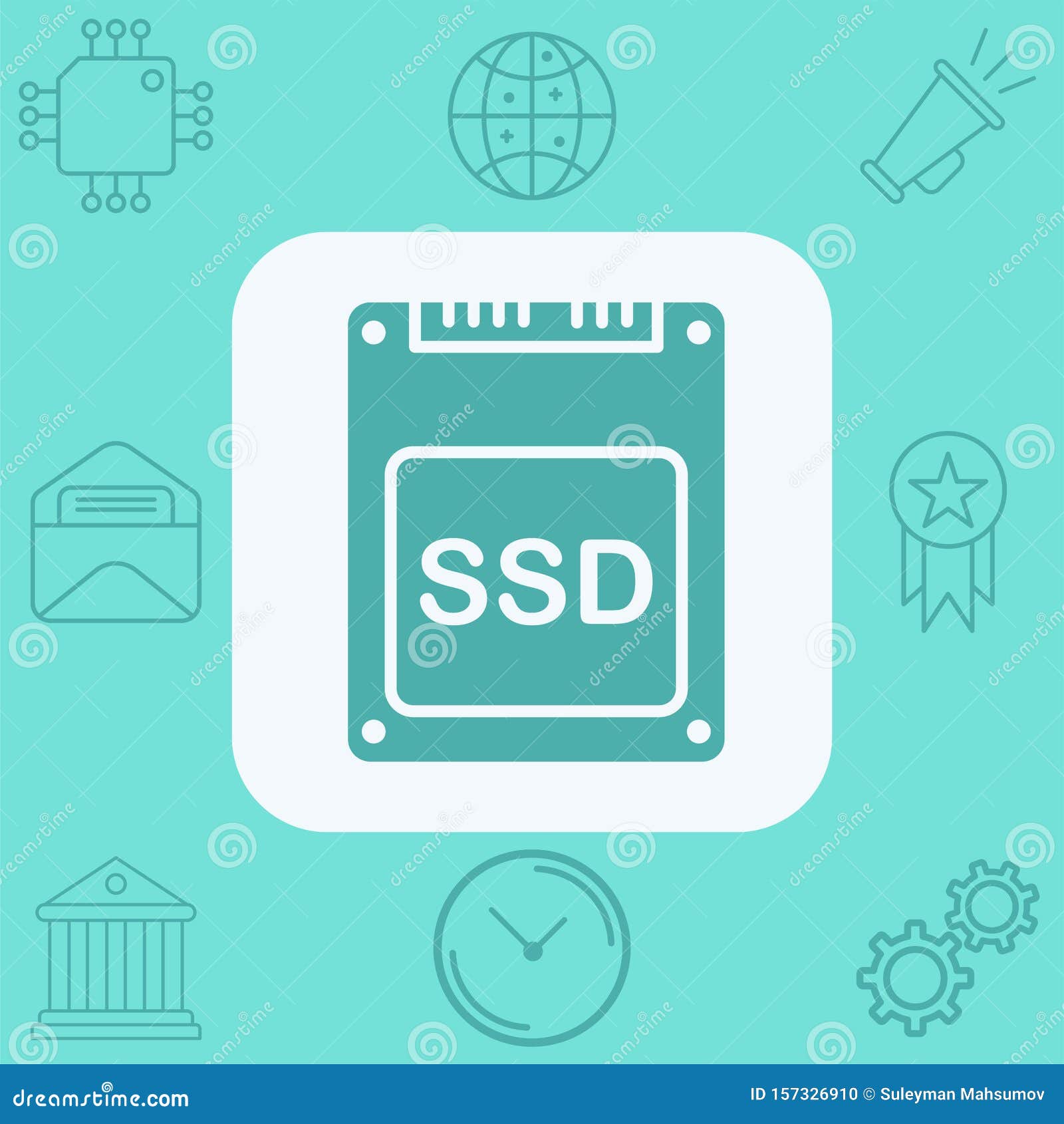 SSD Vector Icon Sign Symbol Stock Illustration - Illustration of ...