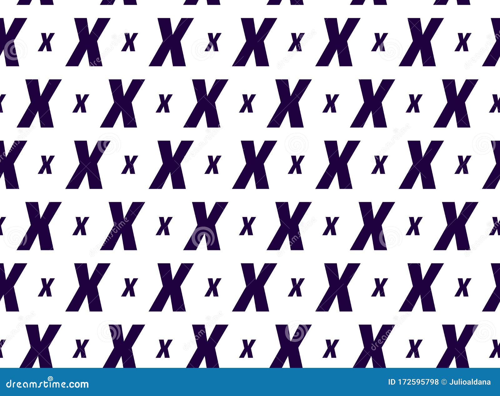 Letter X Modern Vector Seamless Pattern. Stock Vector - Illustration of ...