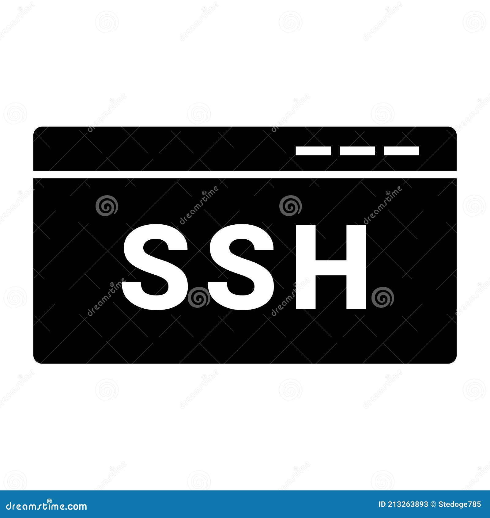 SSH Code Icon Isolated on White Background Flat Style Stock Vector ...