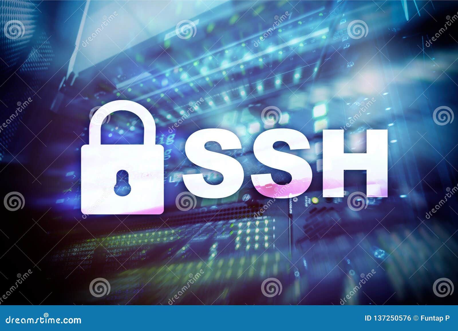 Ssh Secure Shell Protocol And Software Data Protection Internet And Telecommunication Concept 9989