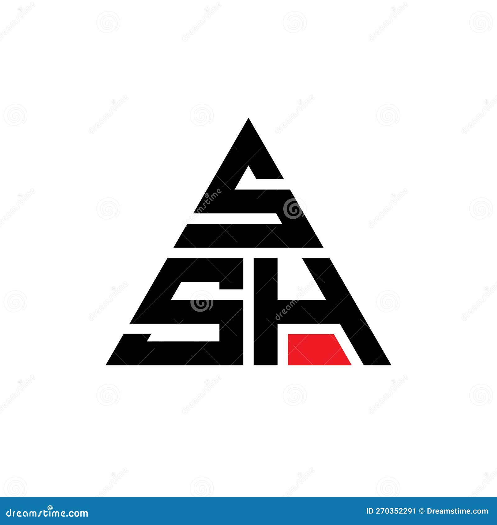 SSH Triangle Letter Logo Design with Triangle Shape. SSH Triangle Logo ...