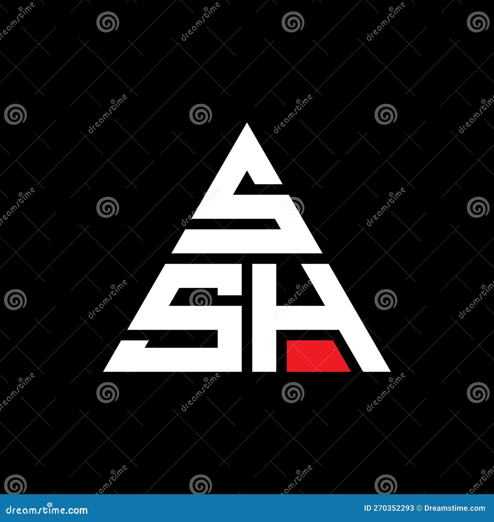 SSH Triangle Letter Logo Design with Triangle Shape. SSH Triangle Logo ...
