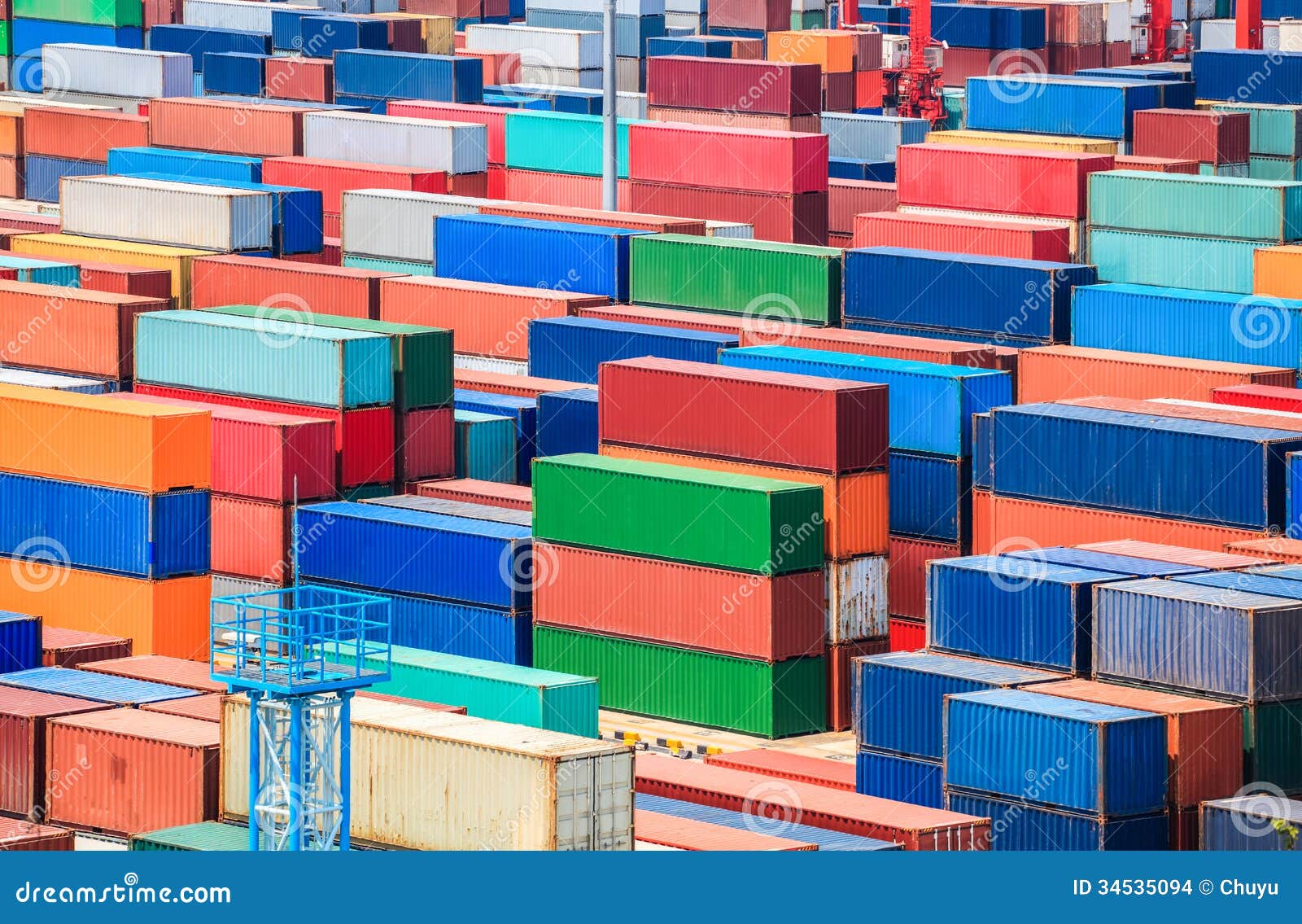 Container Yard Operation Activity, Reach Stacker Load Container Onto ...