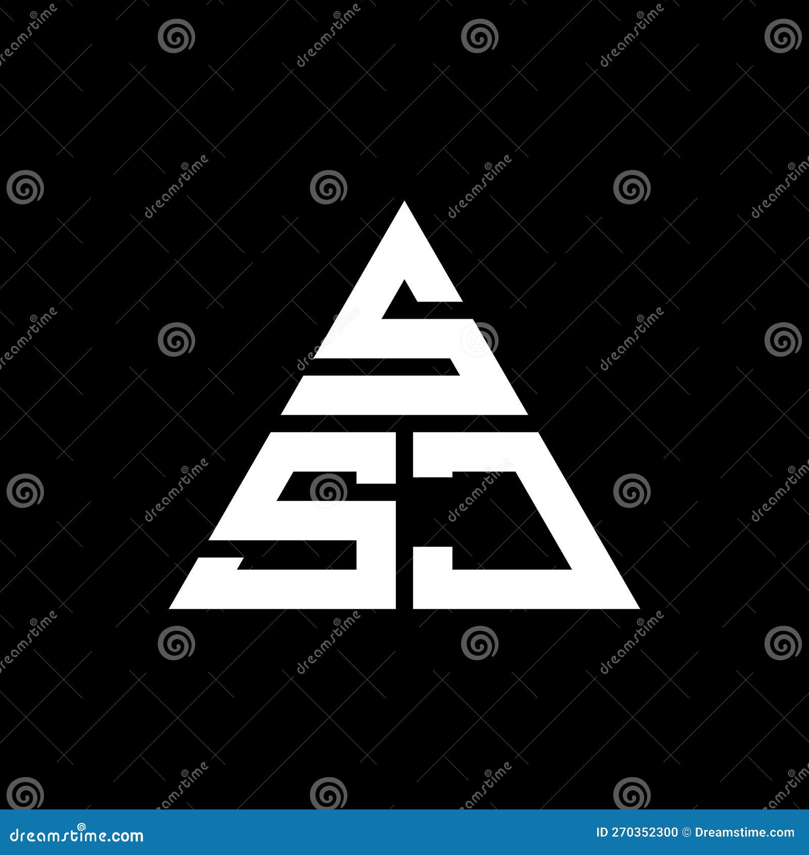 SSJ Triangle Letter Logo Design with Triangle Shape. SSJ Triangle Logo ...