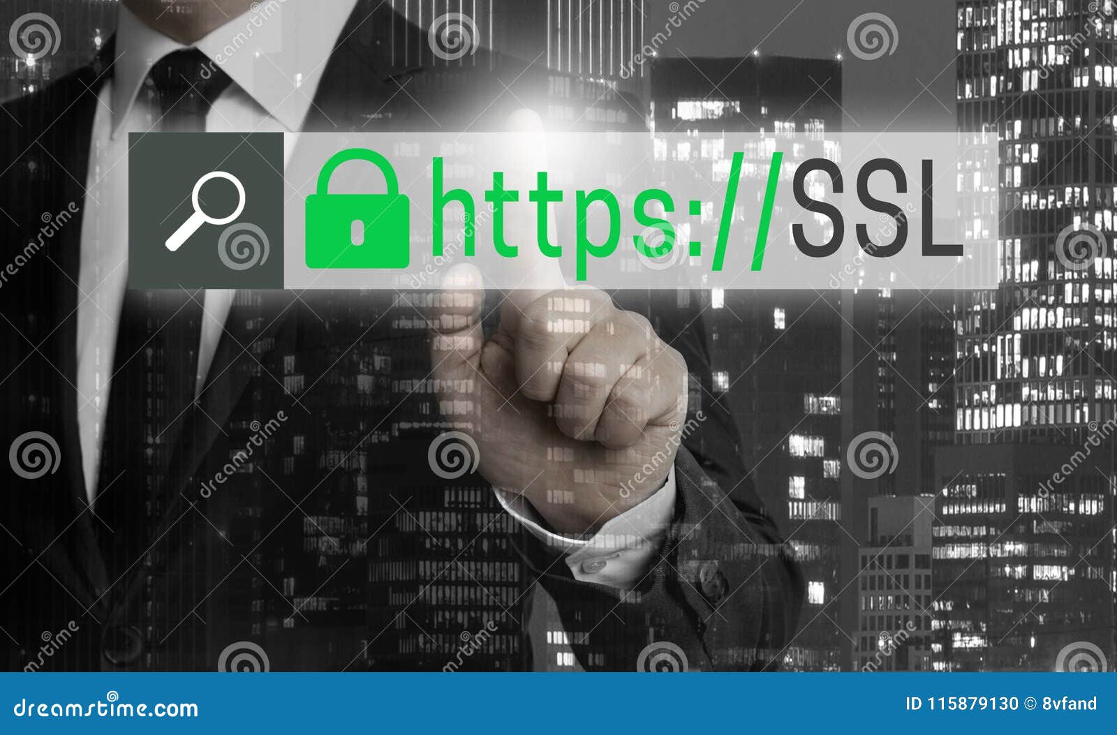 SSL Browser Concept is Shown by Businessman Stock Photo - Image of ...