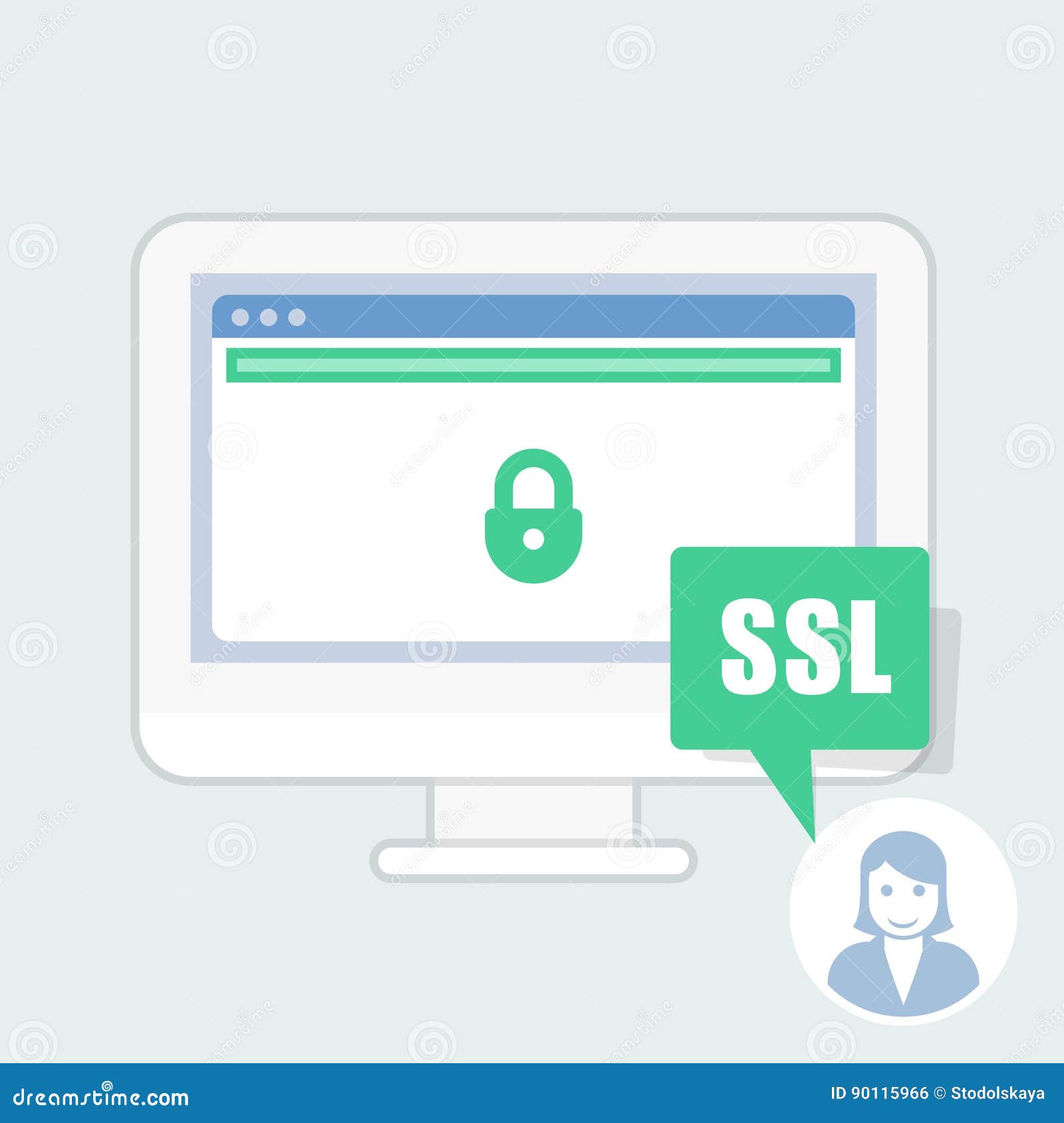 Ssl Certificate Notice - Green Address Bar Website Stock Vector ...