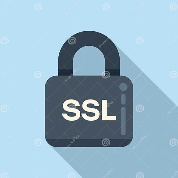 Ssl Certificate Padlock Icon Flat Vector Network Security Stock Vector Illustration Of Online