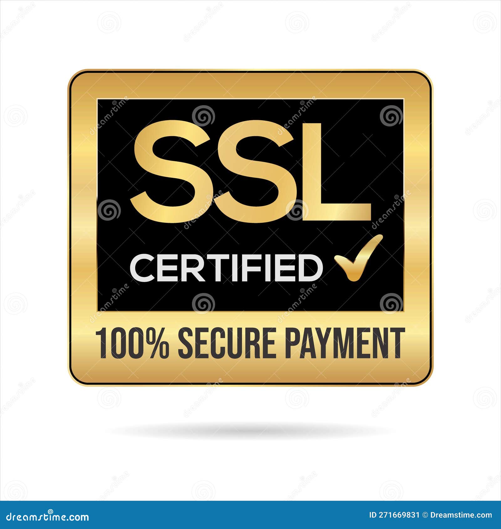 SSL Certified Gold And Black Label Vector Illustration | CartoonDealer ...