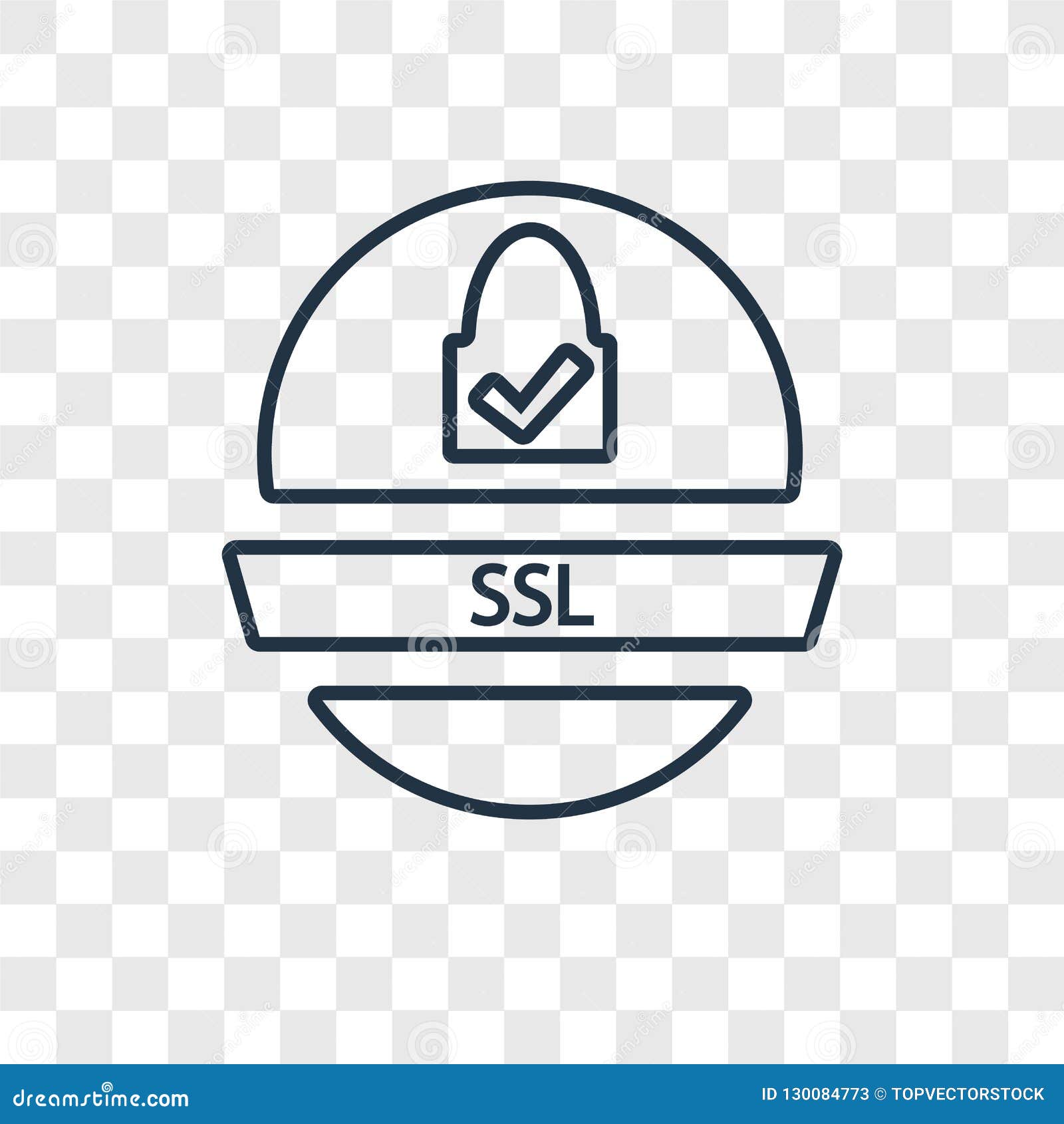Ssl Concept Vector Linear Icon Isolated on Transparent Background, Ssl ...