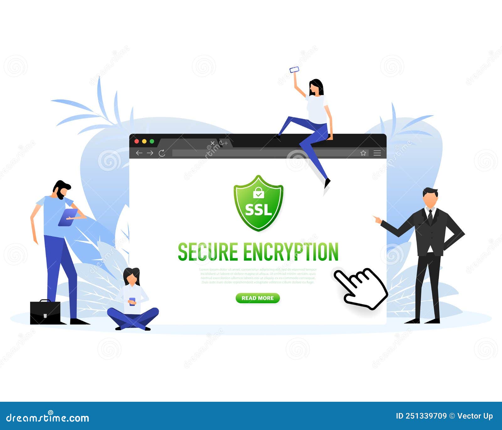 SSL Encryption Label. Flat People. Secure Banner Stock Vector ...