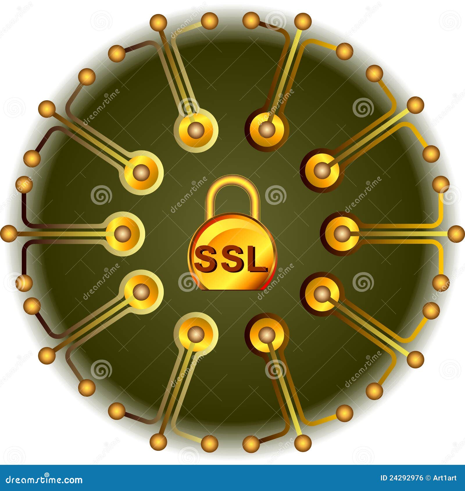 SSL - gold Security stock illustration. Illustration of client - 24292976