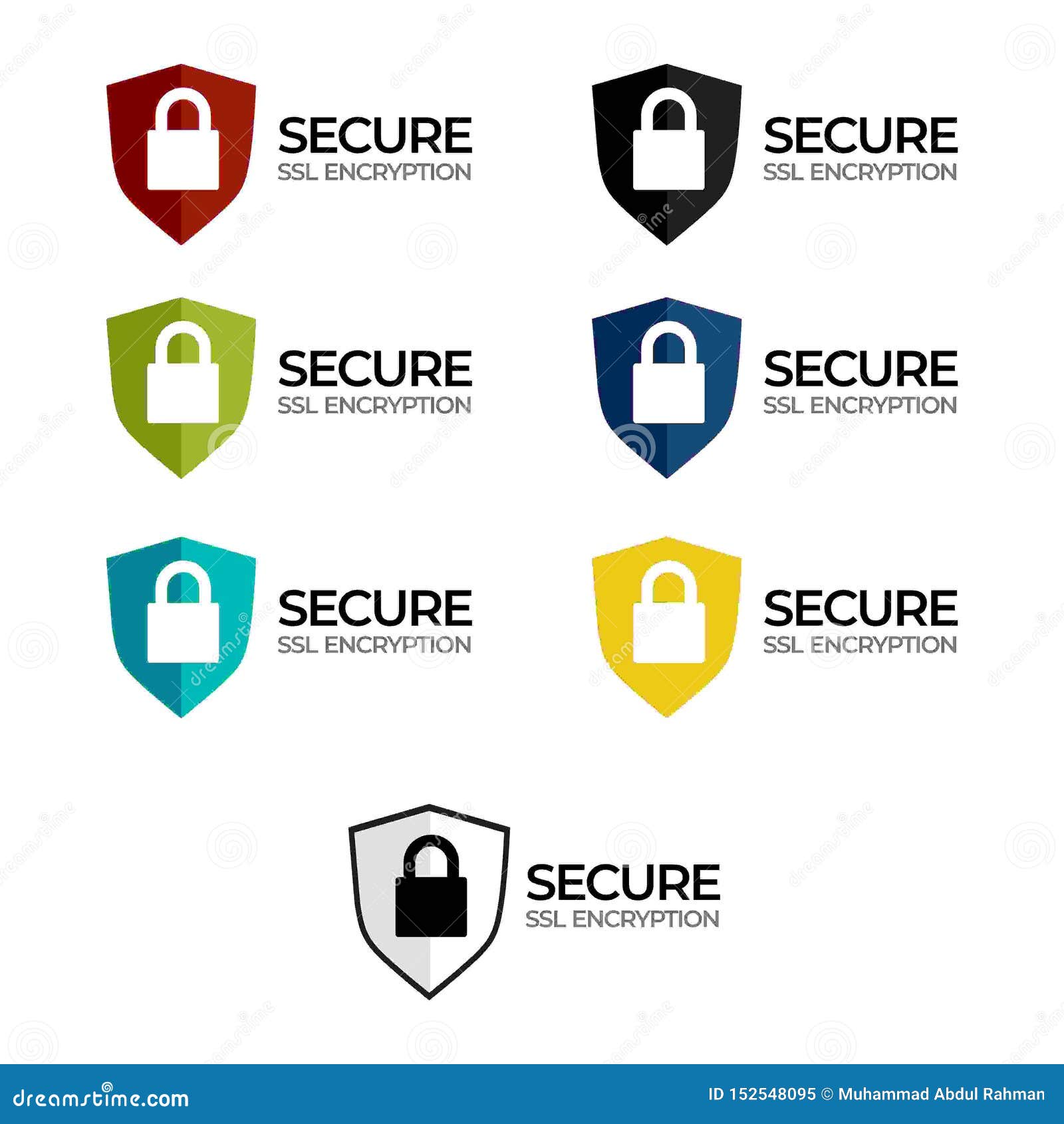 Secure SSL Encryption Banner - Vector Illustration - Isolated On White Background ...