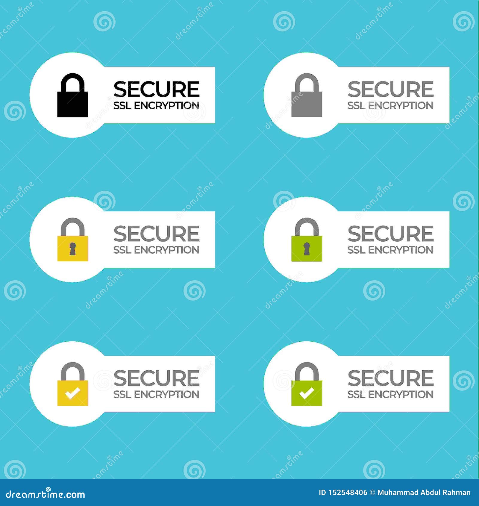 Secure SSL Encryption Banner - Vector Illustration - Isolated On ...