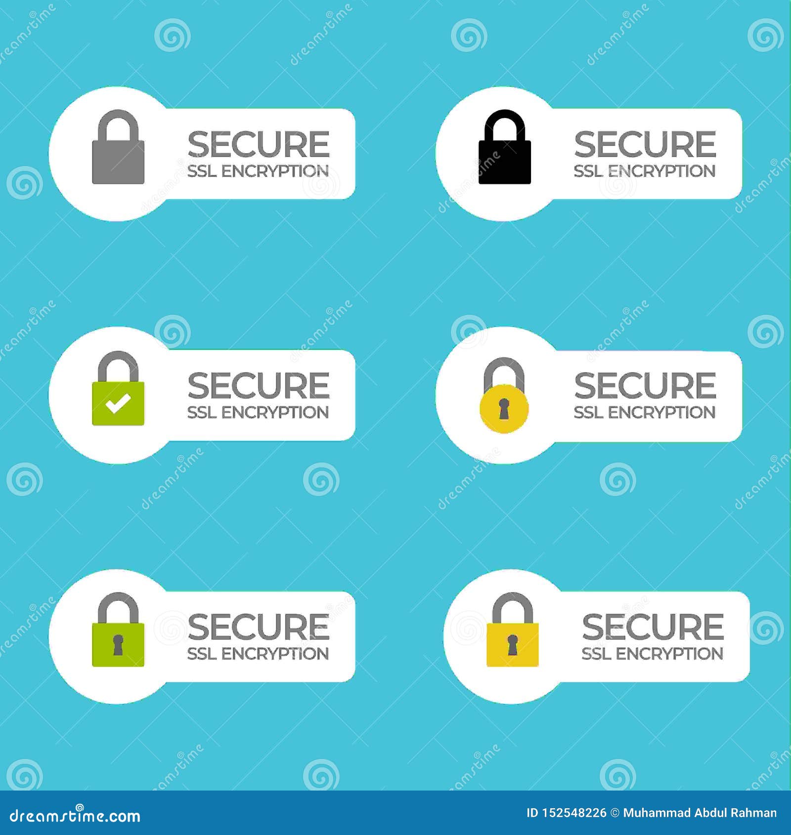 Secure SSL Encryption Banner - Vector Illustration - Isolated On White Background ...