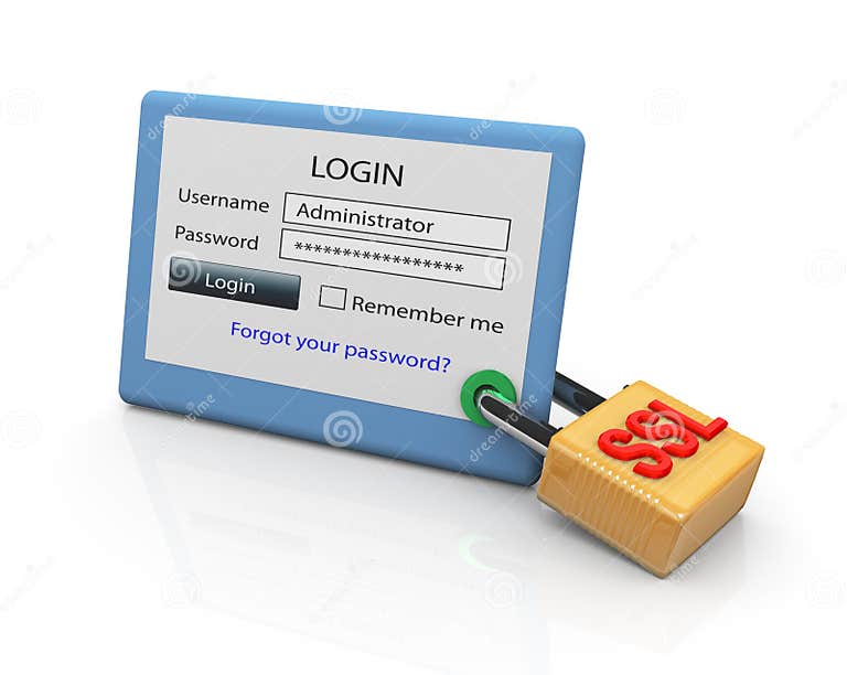 SSL secure login stock illustration. Illustration of computer - 19173512