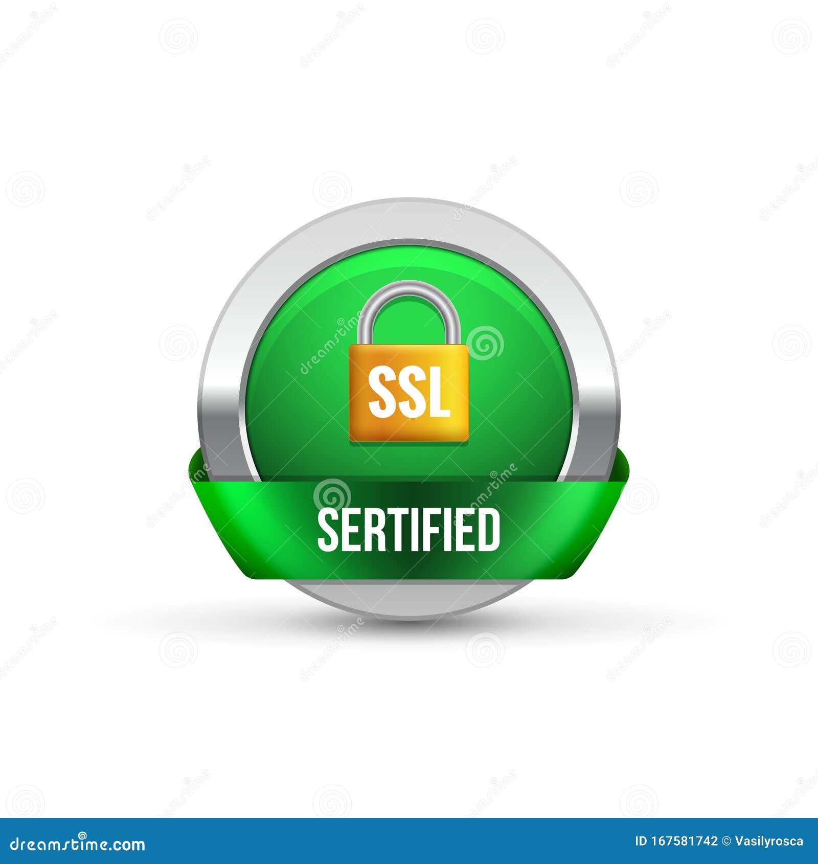 SSL Secure Protection Symbol. SSL Security Transaction Button with ...