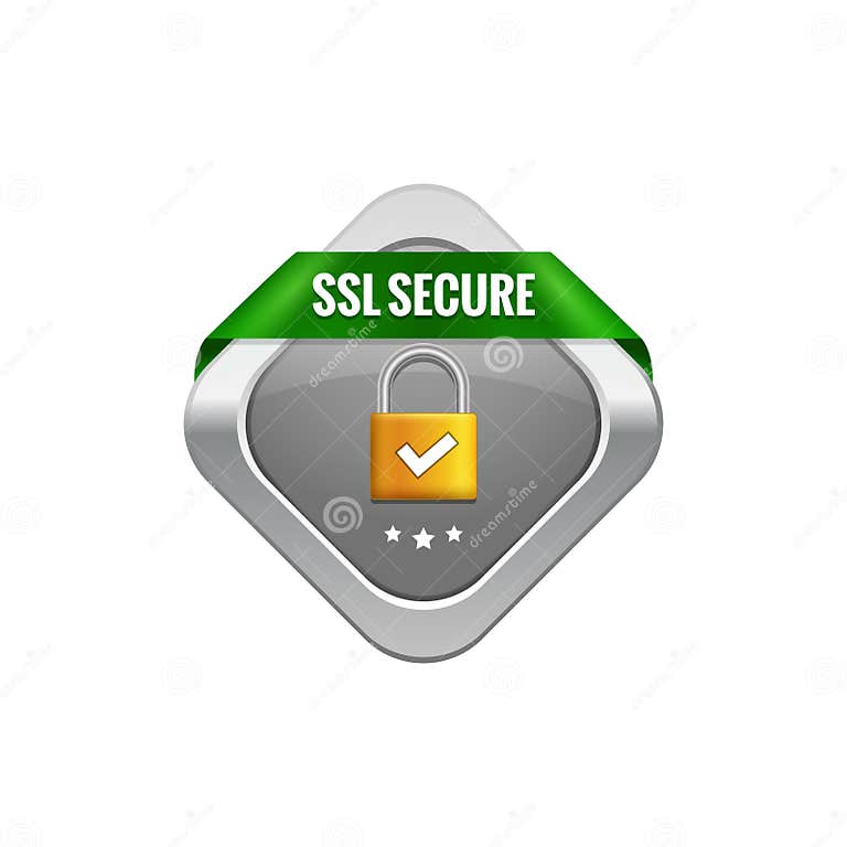 SSL Secure Protection Symbol. SSL Security Transaction Button with ...