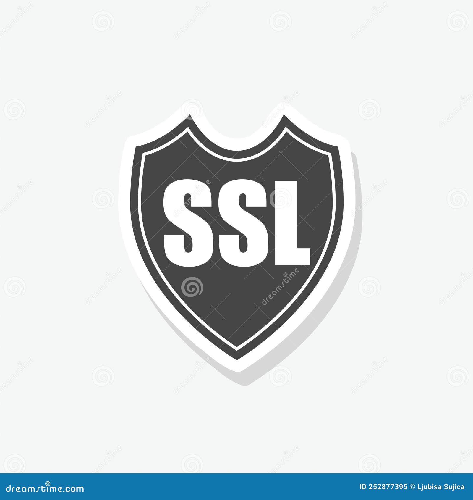 SSL Secure Sign Shield Sticker Stock Vector - Illustration of check ...