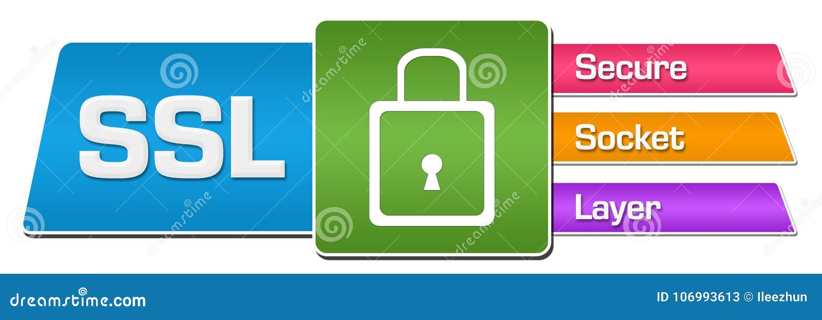 Ssl Secure Socket Layer Colorful Squares Stripes Stock Illustration
