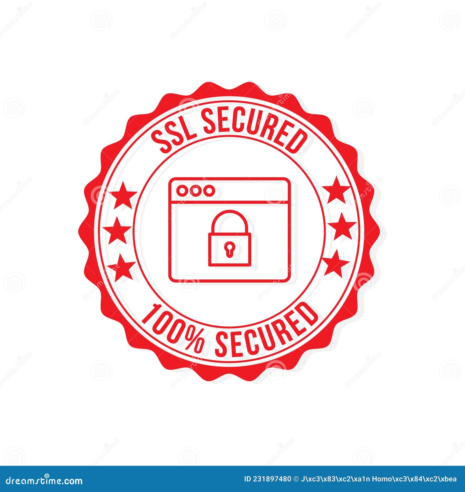 Ssl Secured Red Stamp Vector Illustration.isolated on White Background ...