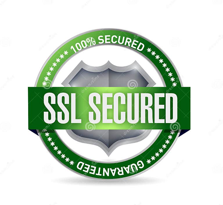 Ssl Secured Seal or Shield Illustration Stock Illustration ...