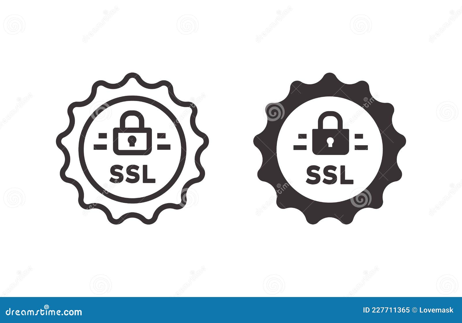 SSL Security Icon on White Background. Vector Illustration. Stock ...