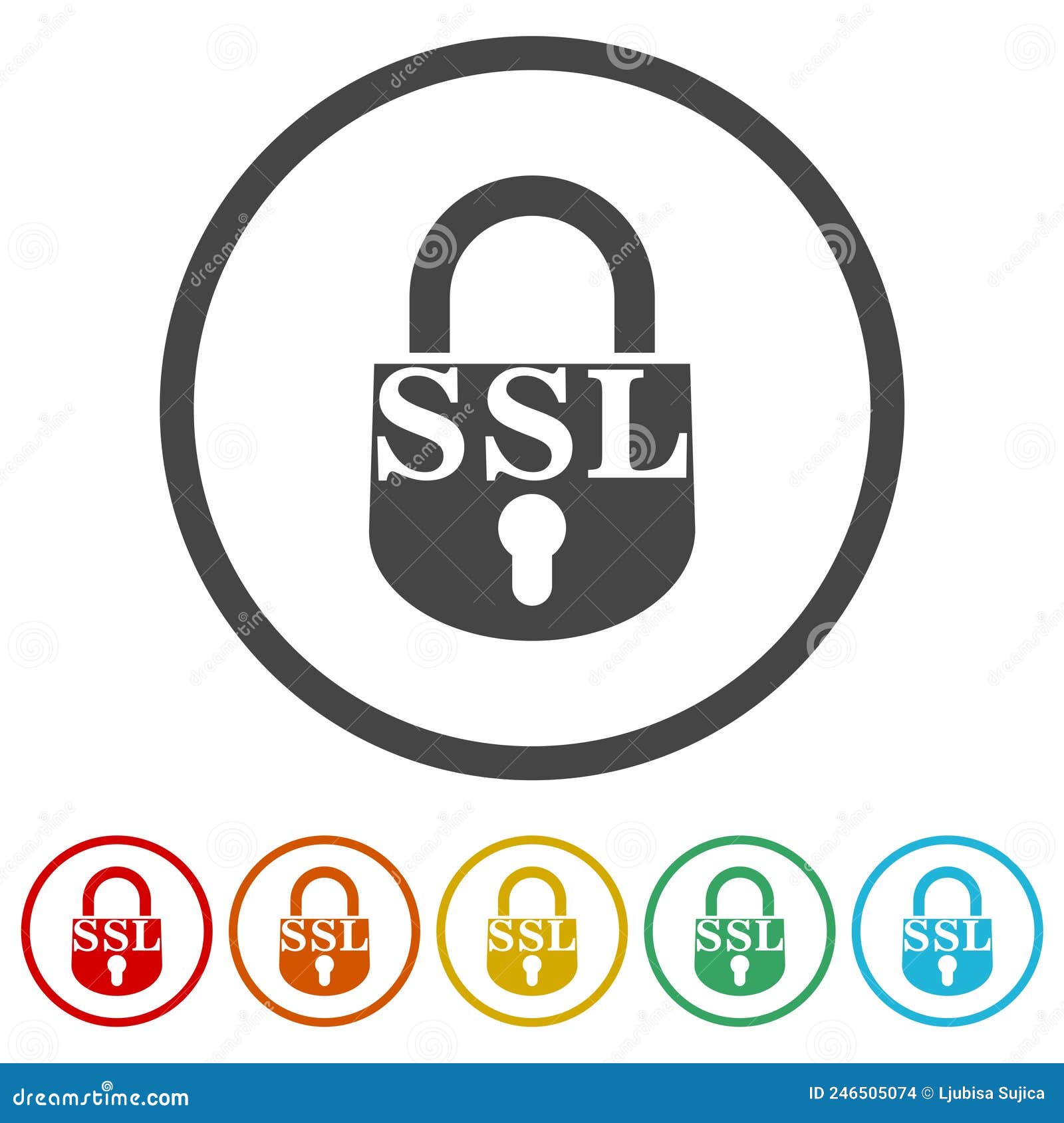 Ssl-Symbol. Set-Symbole Farbig Vektor Abbildung - Illustration von ...