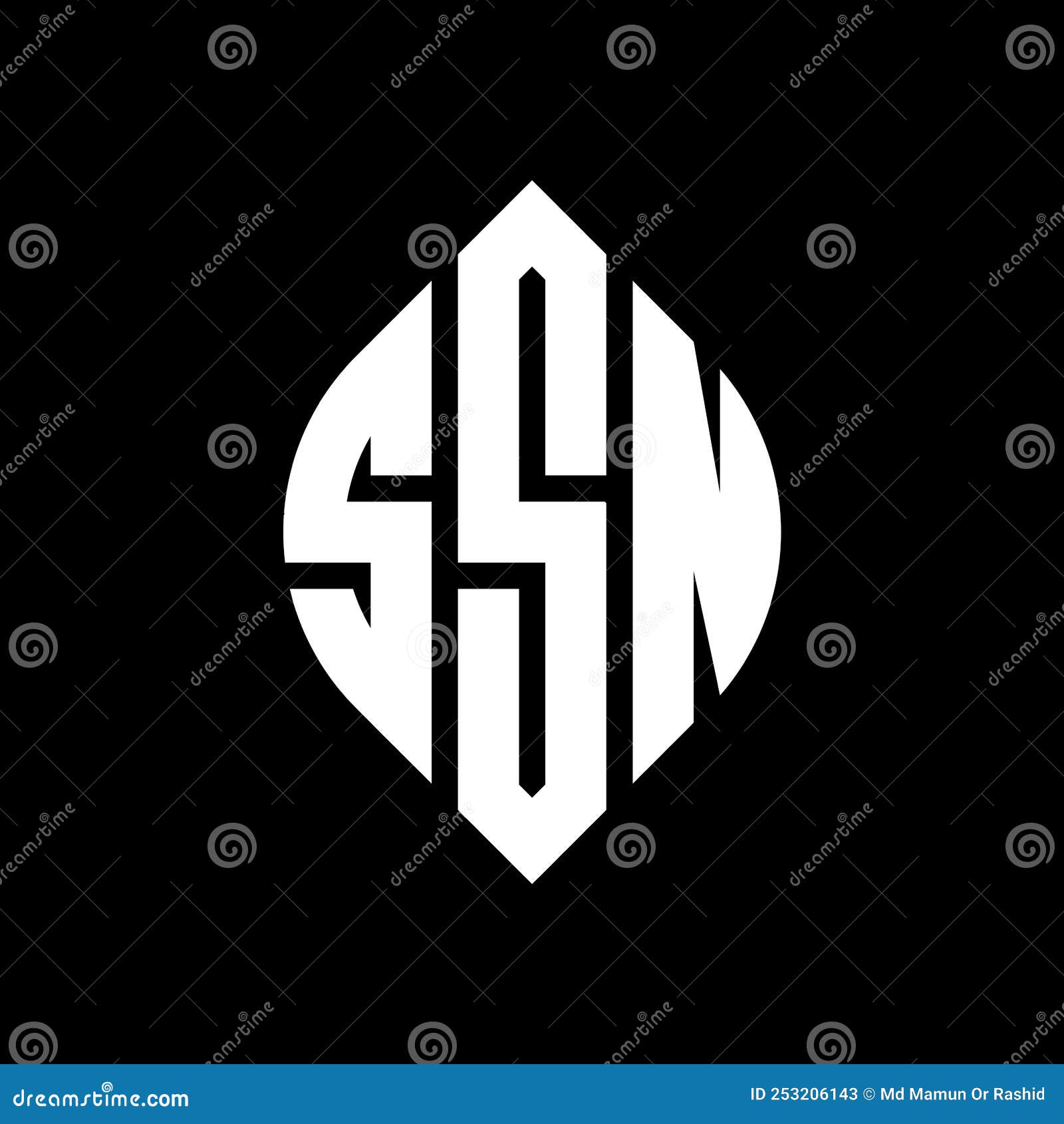 SSN Circle Letter Logo Design with Circle and Ellipse Shape. SSN ...