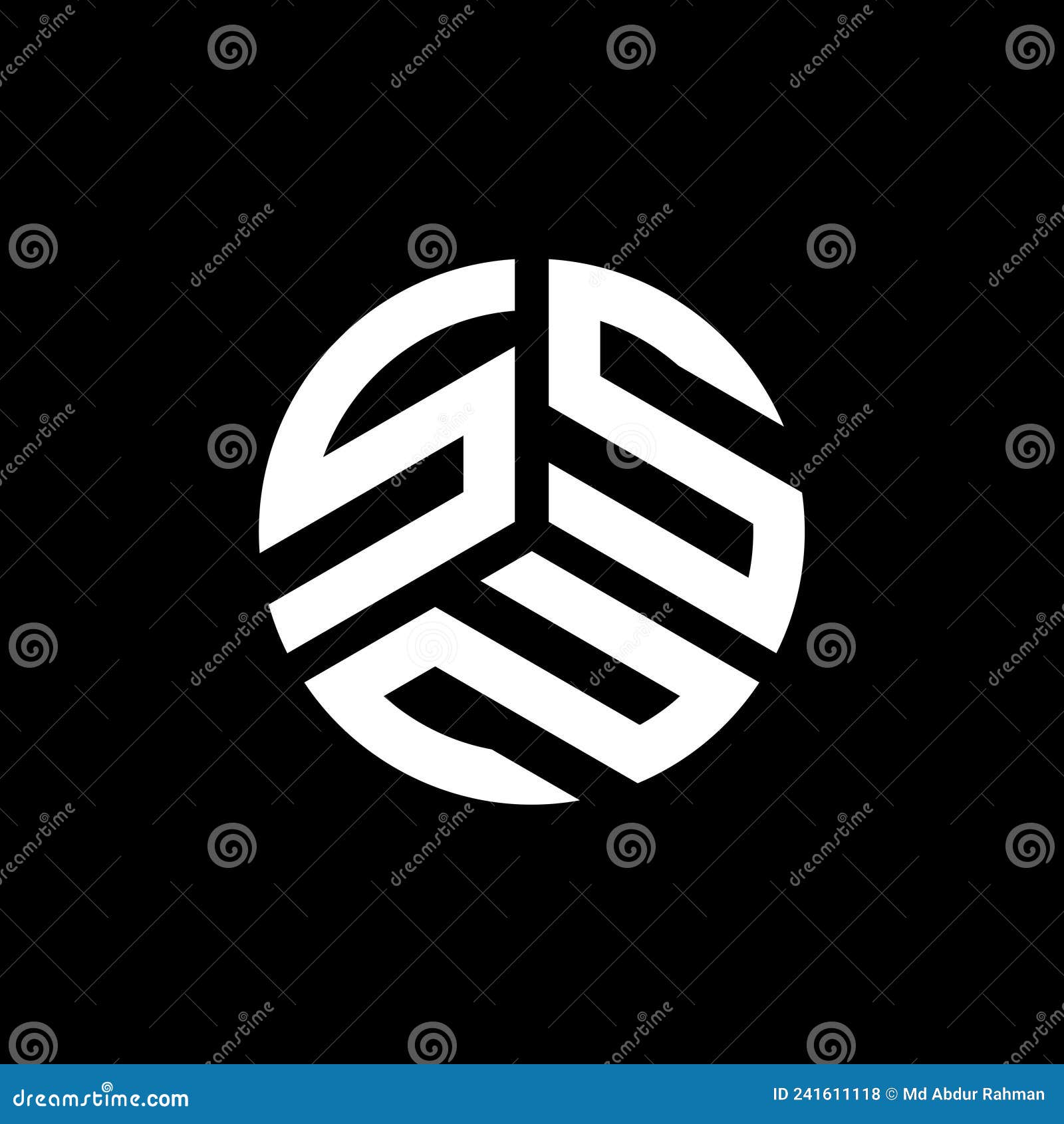 SSN Letter Logo Design on Black Background. SSN Creative Initials ...