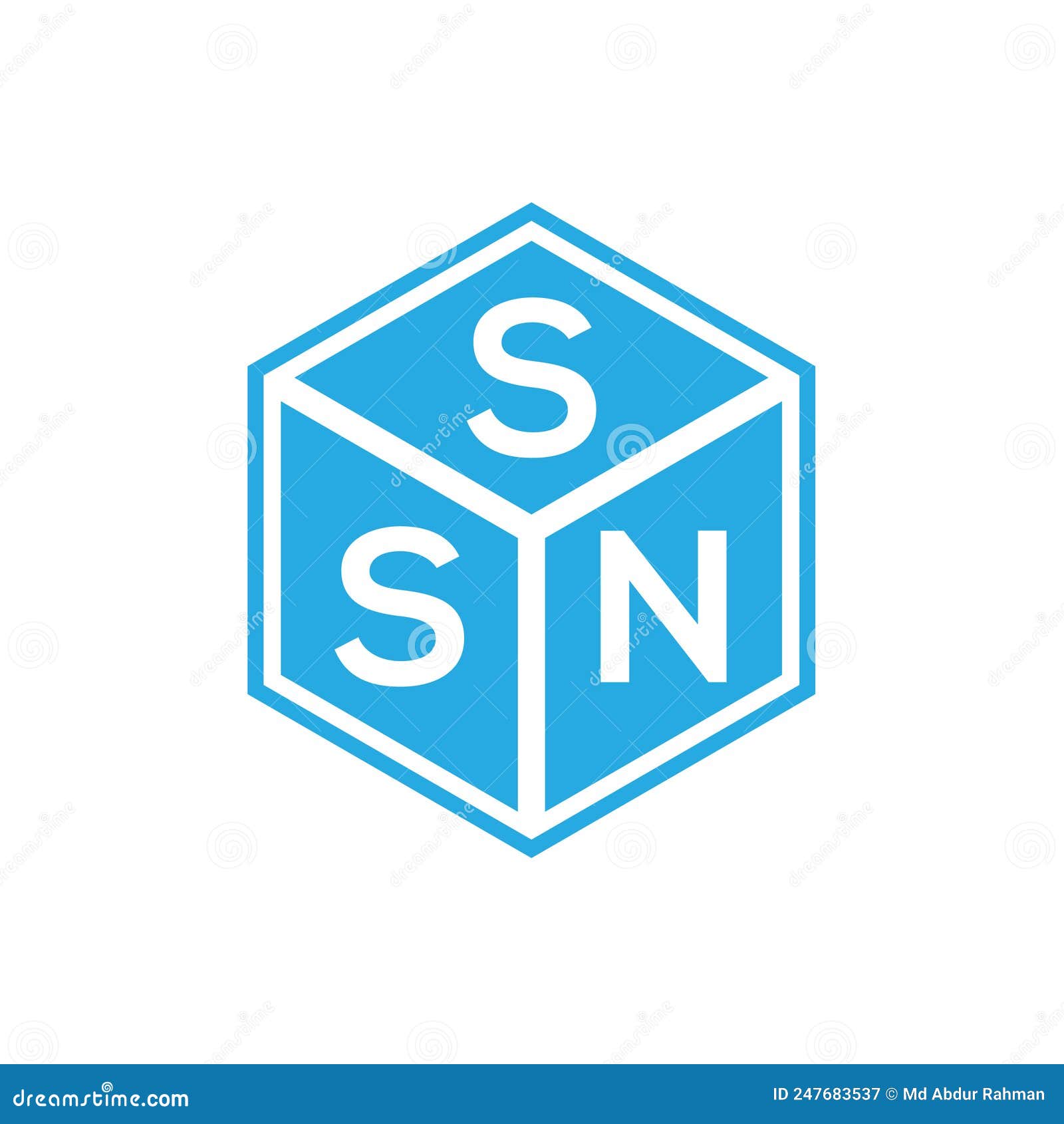 SSN Letter Logo Design on Black Background. SSN Creative Initials ...