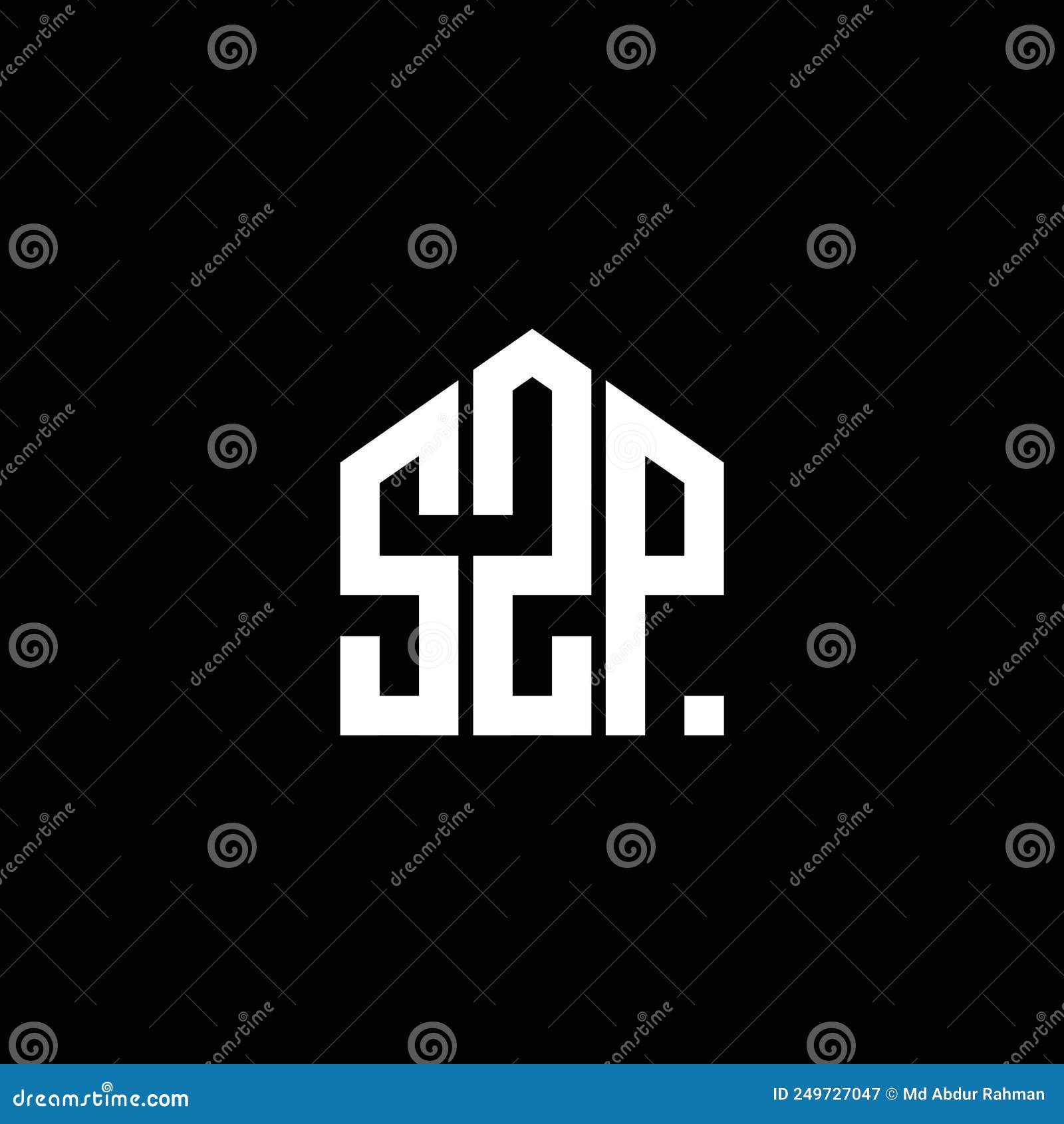 SSP Letter Logo Design on BLACK Background. SSP Creative Initials ...