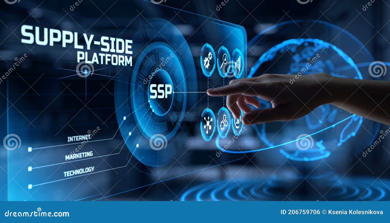 SSP Supply Side Platform Digital Marketing Internet Advertising Concept ...