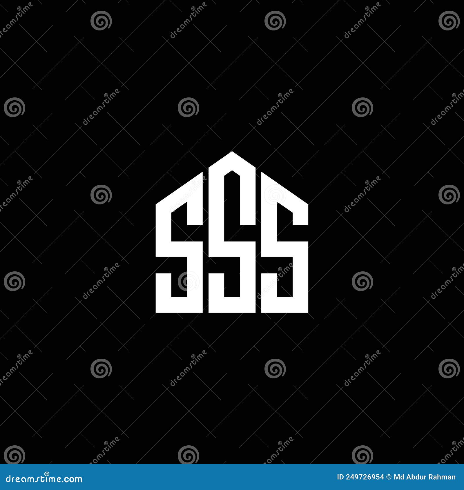 SSS Letter Logo Design on BLACK Background. SSS Creative Initials ...