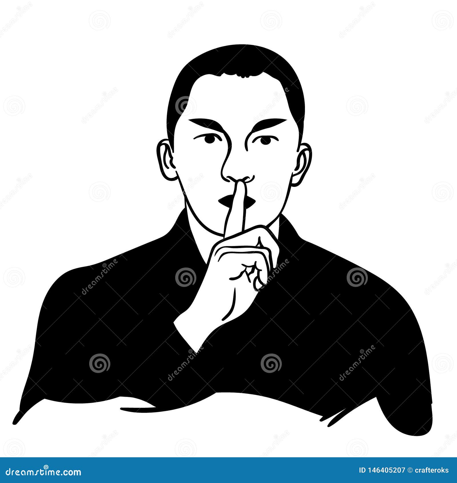 Ssshhh Quiet Illustration by Crafteroks Stock Vector - Illustration of ...