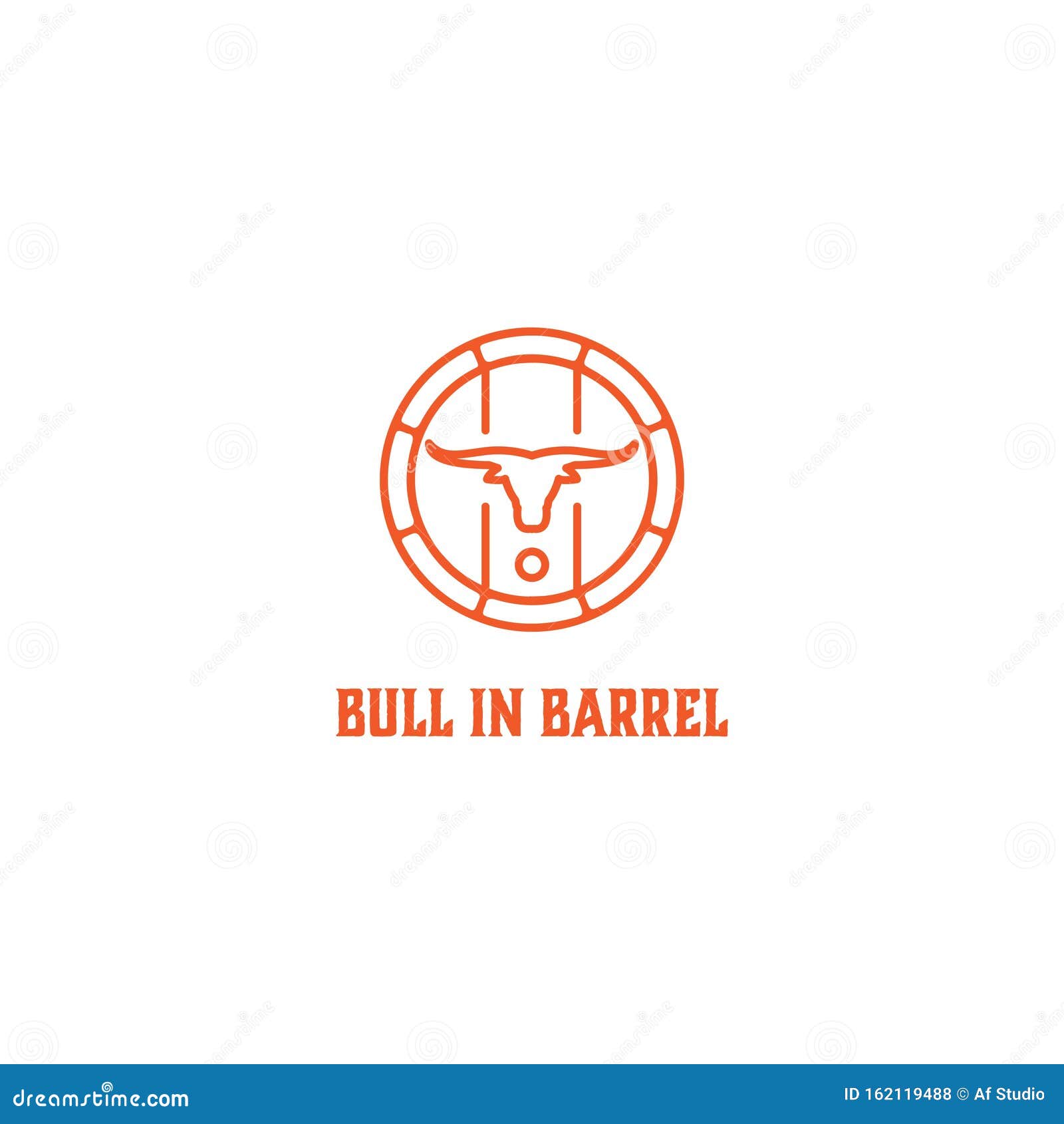 Bull and Barrel Line Style ,beer Barrel Wine Logo Design - Vector Stock ...