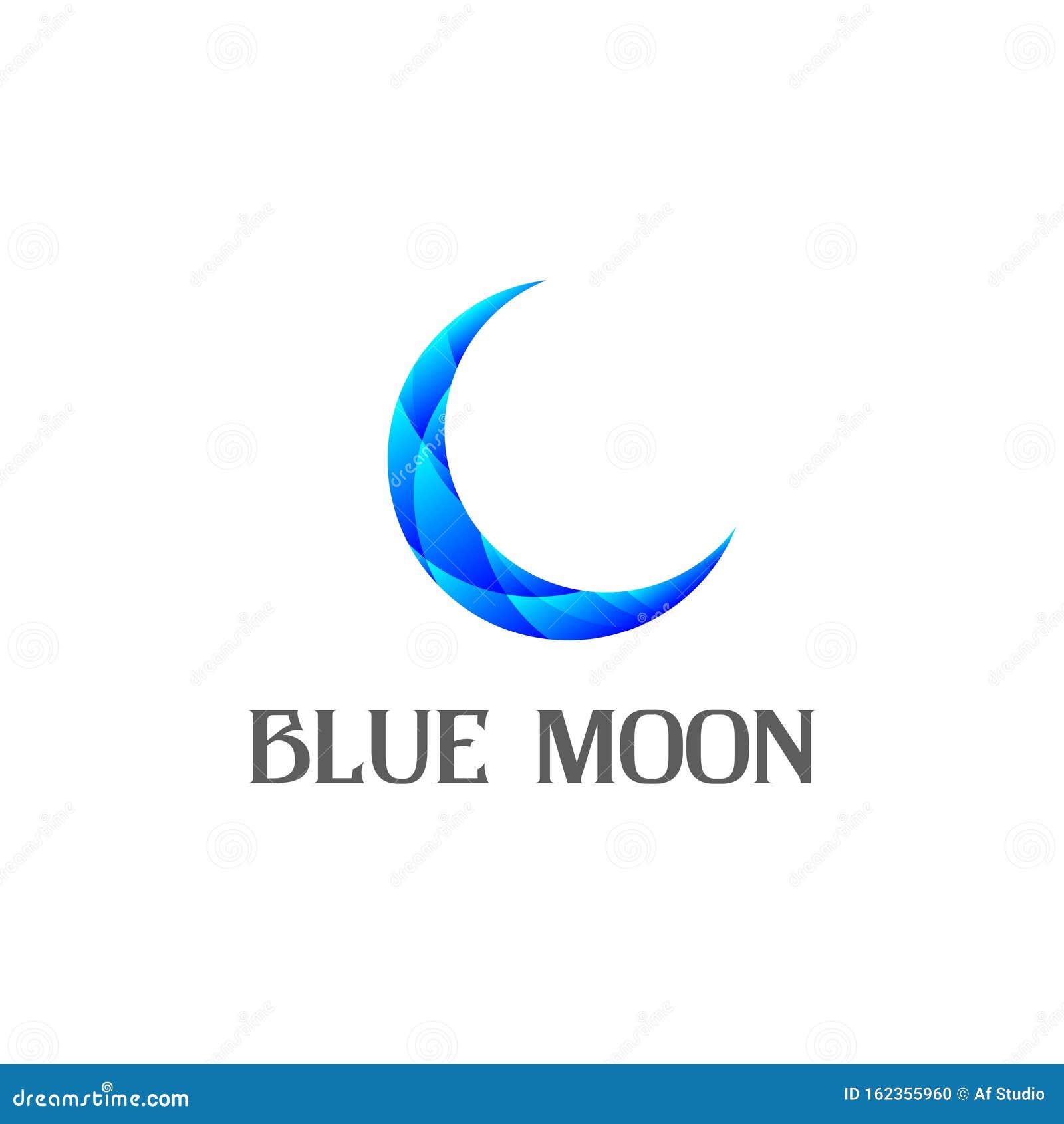Blue Moon Prism Polygon Logo Design Vector Stock Vector - Illustration ...