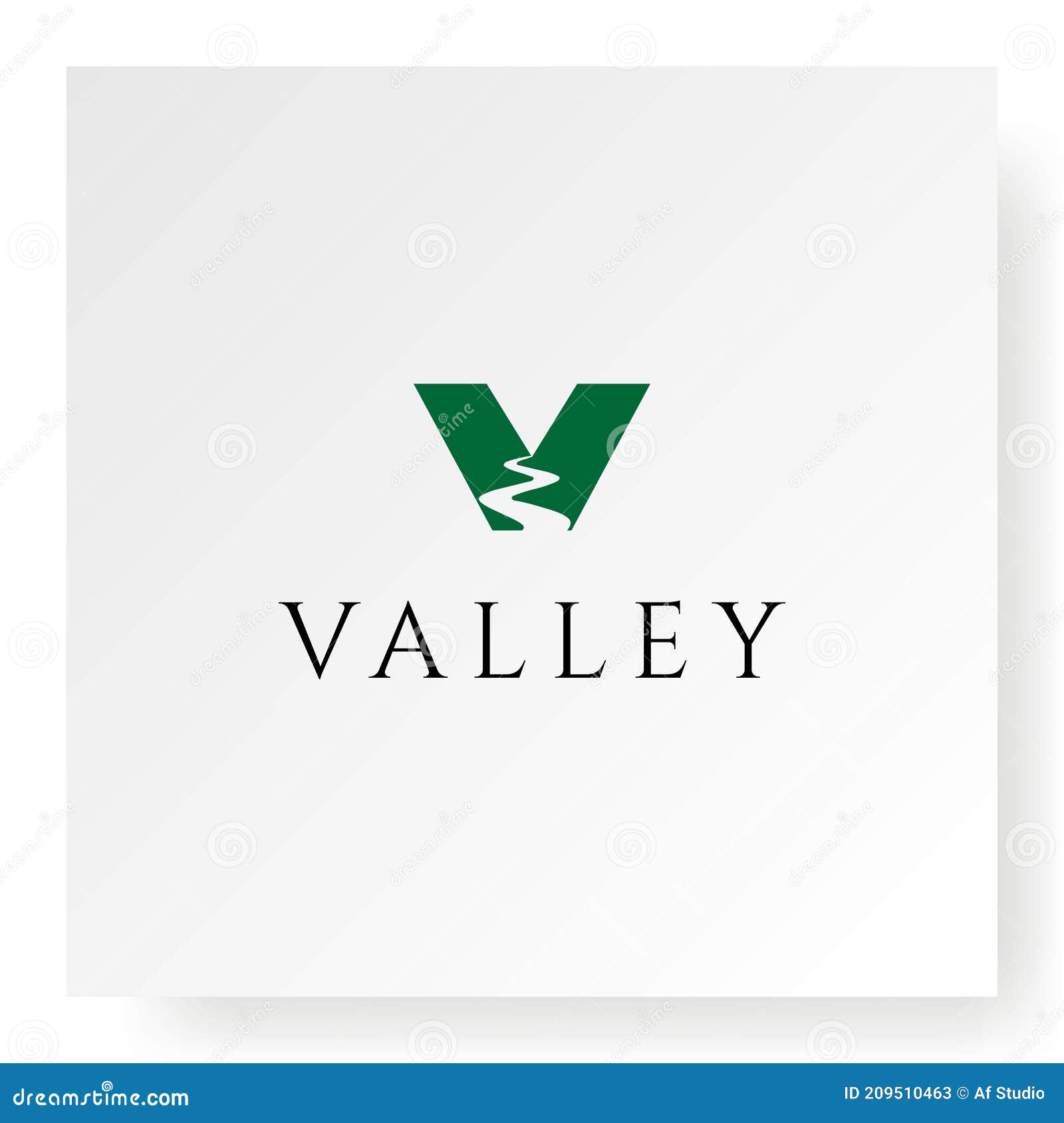 Initial Letter V Valley Creek River Logo Design Vector Stock Vector ...