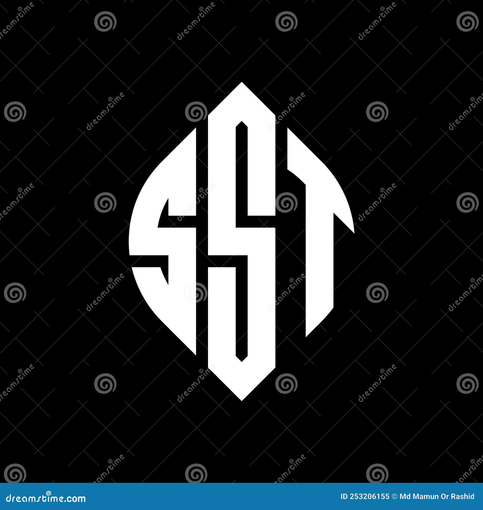 SST Circle Letter Logo Design with Circle and Ellipse Shape. SST ...