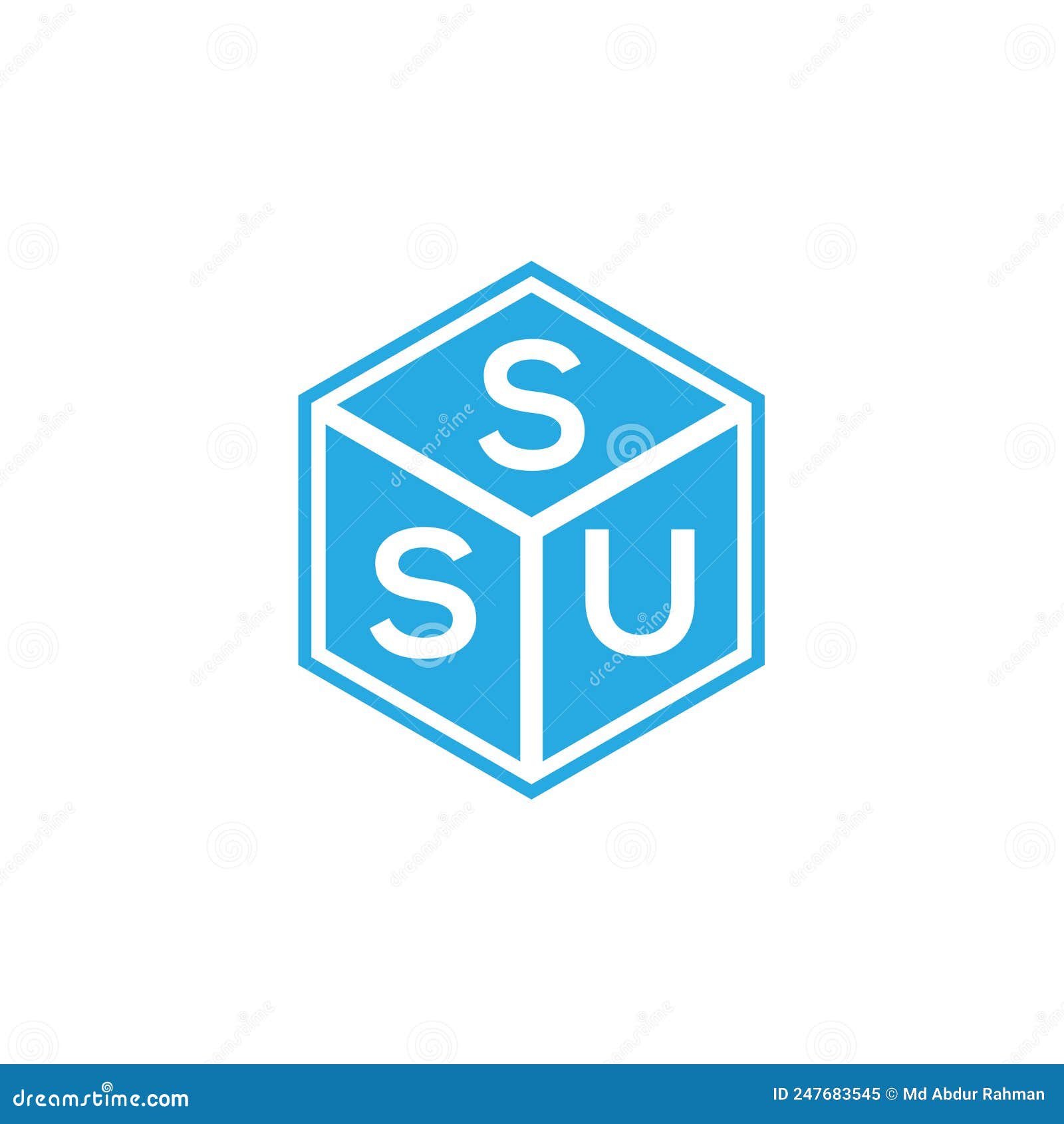 SSU Letter Logo Design on Black Background. SSU Creative Initials ...