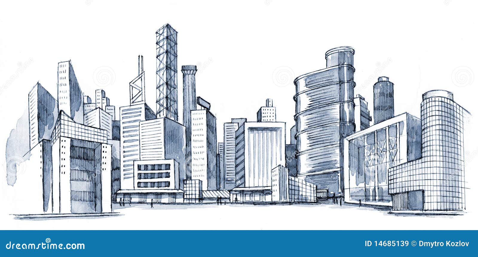 Städtische Stadt stock abbildung. Illustration von kunst - 14685139