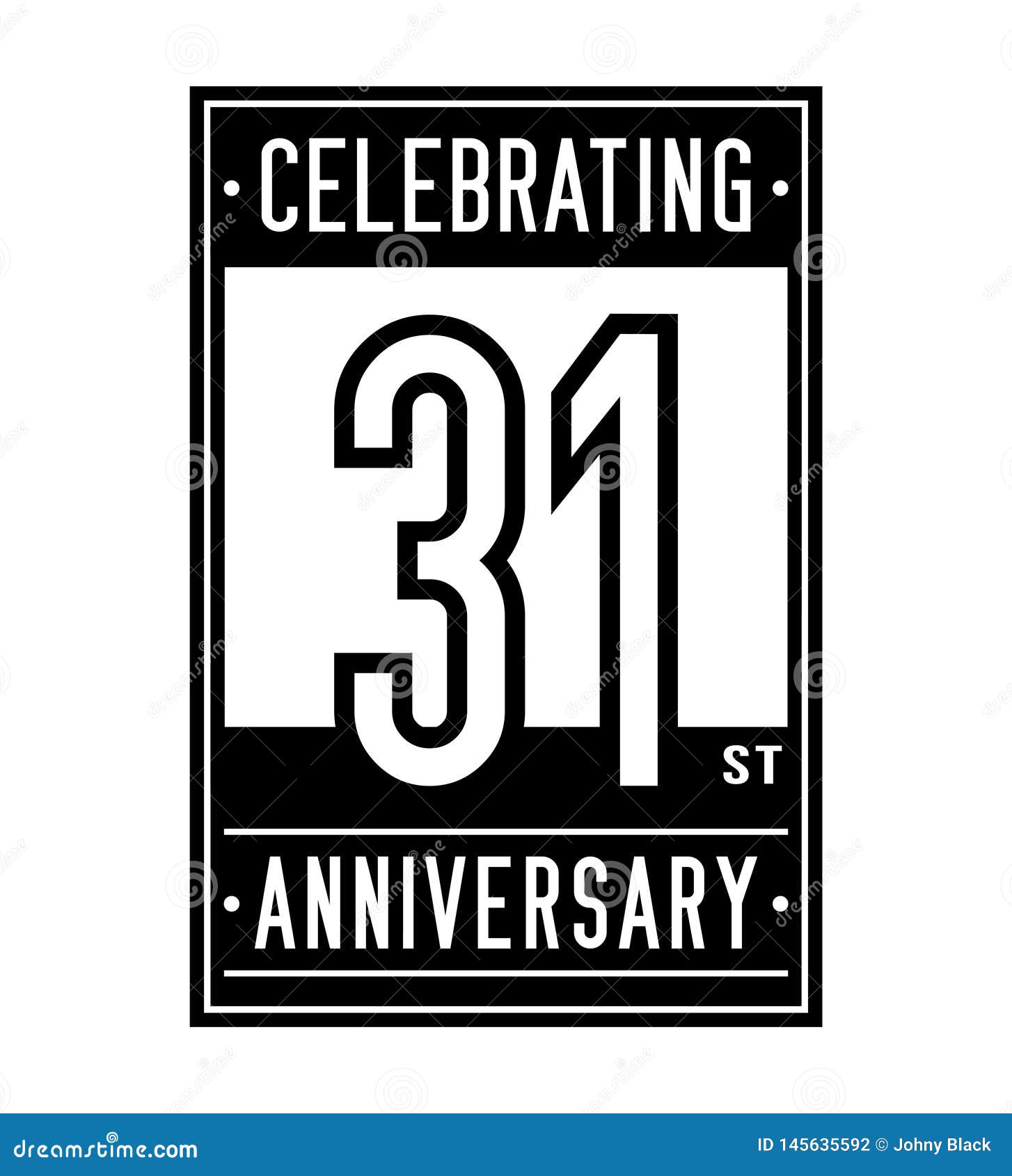 31 Years Celebrating Anniversary Design Template. 31st Logo. Vector and ...