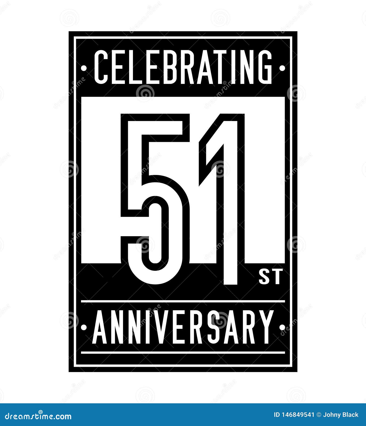 51 Years Celebrating Anniversary Design Template. 51st Logo. Vector and ...