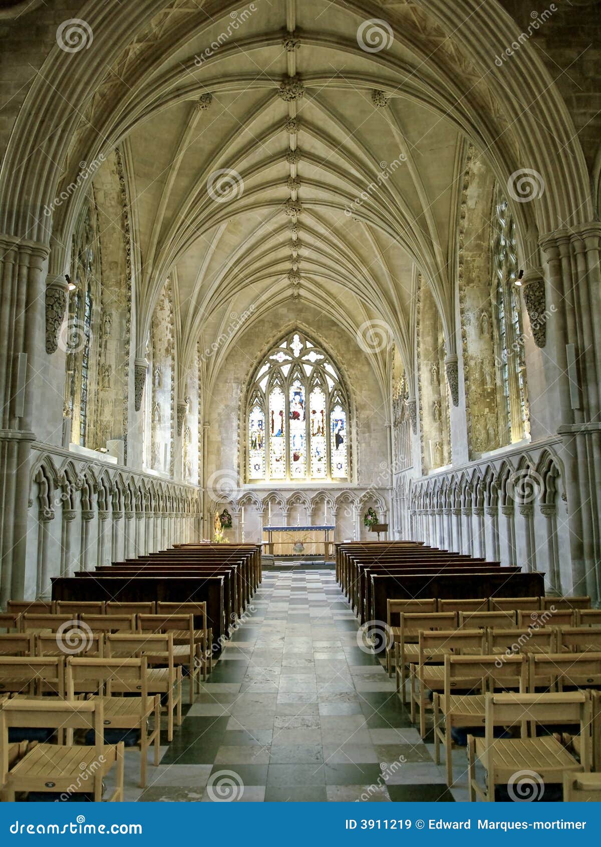 St Albans Abbey Cathedral stock image. Image of stain - 3911219