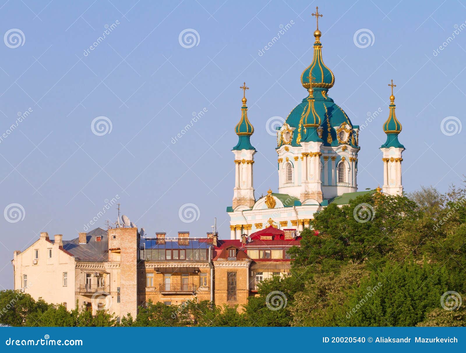 St. Andrew S Church in Kyiv Stock Photo - Image of outdoors, cross ...
