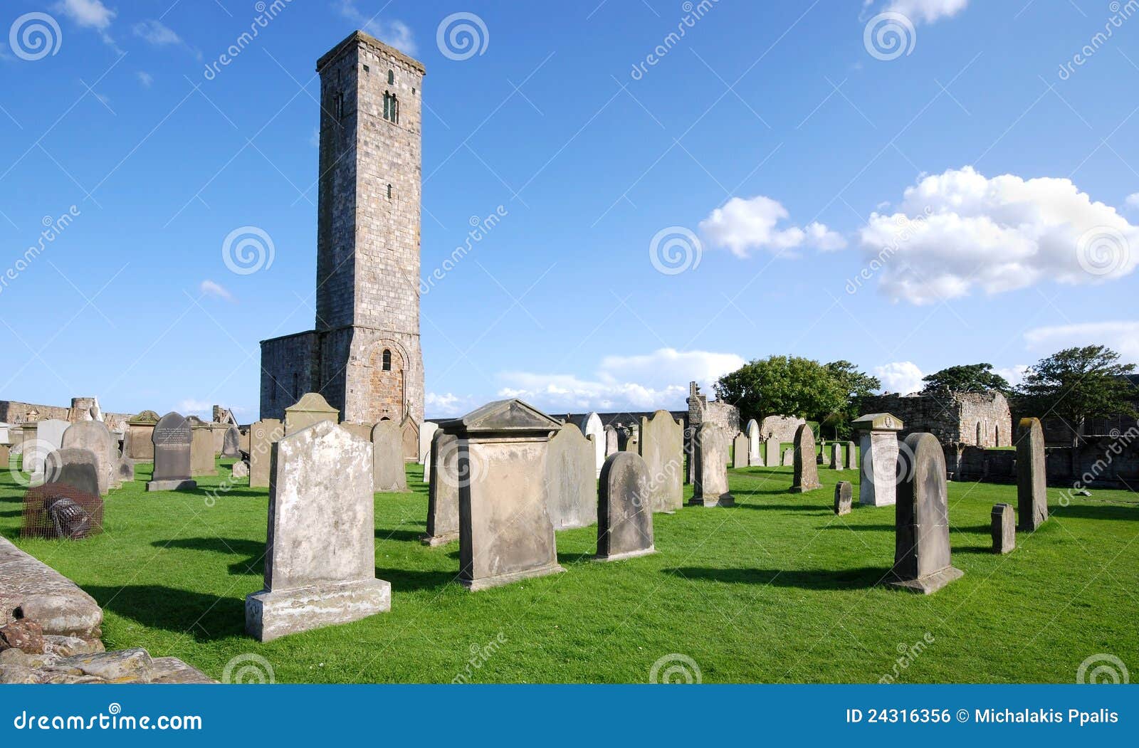 St. Andrews Abbey in Scotland Stock Photo - Image of churchyard ...