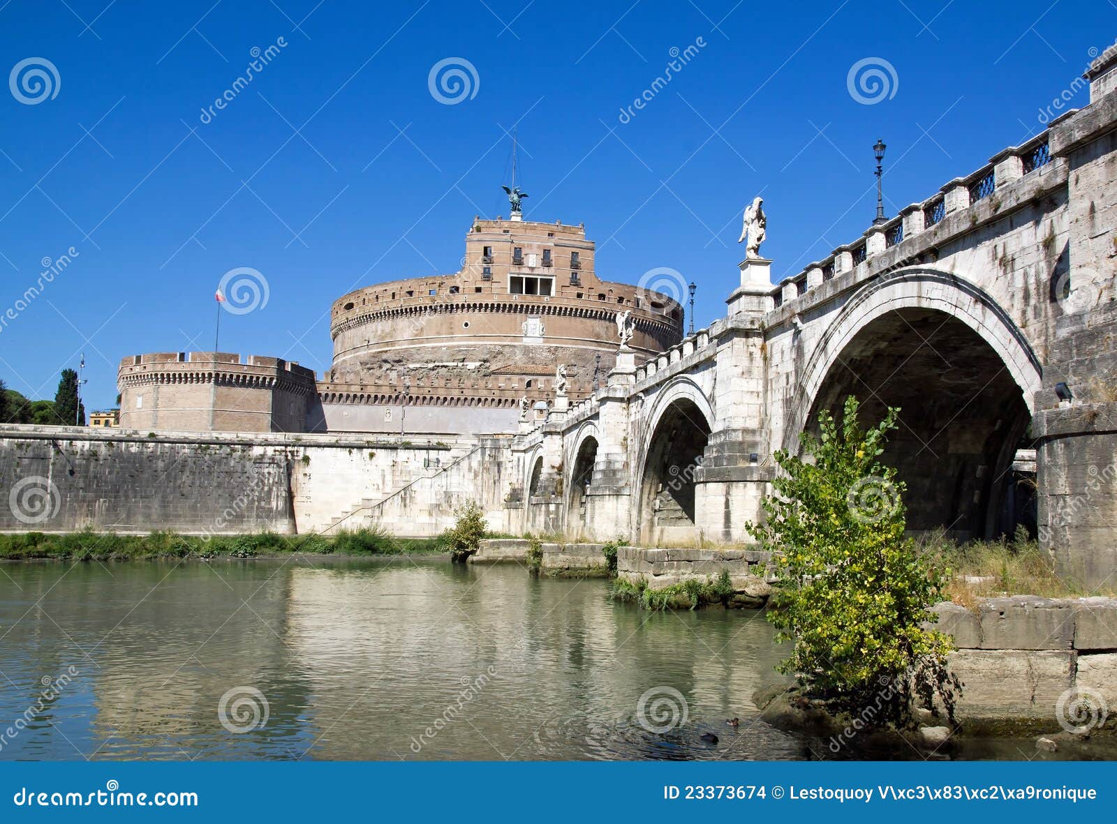 St Angel Castle and bridge stock photo. Image of pope - 23373674