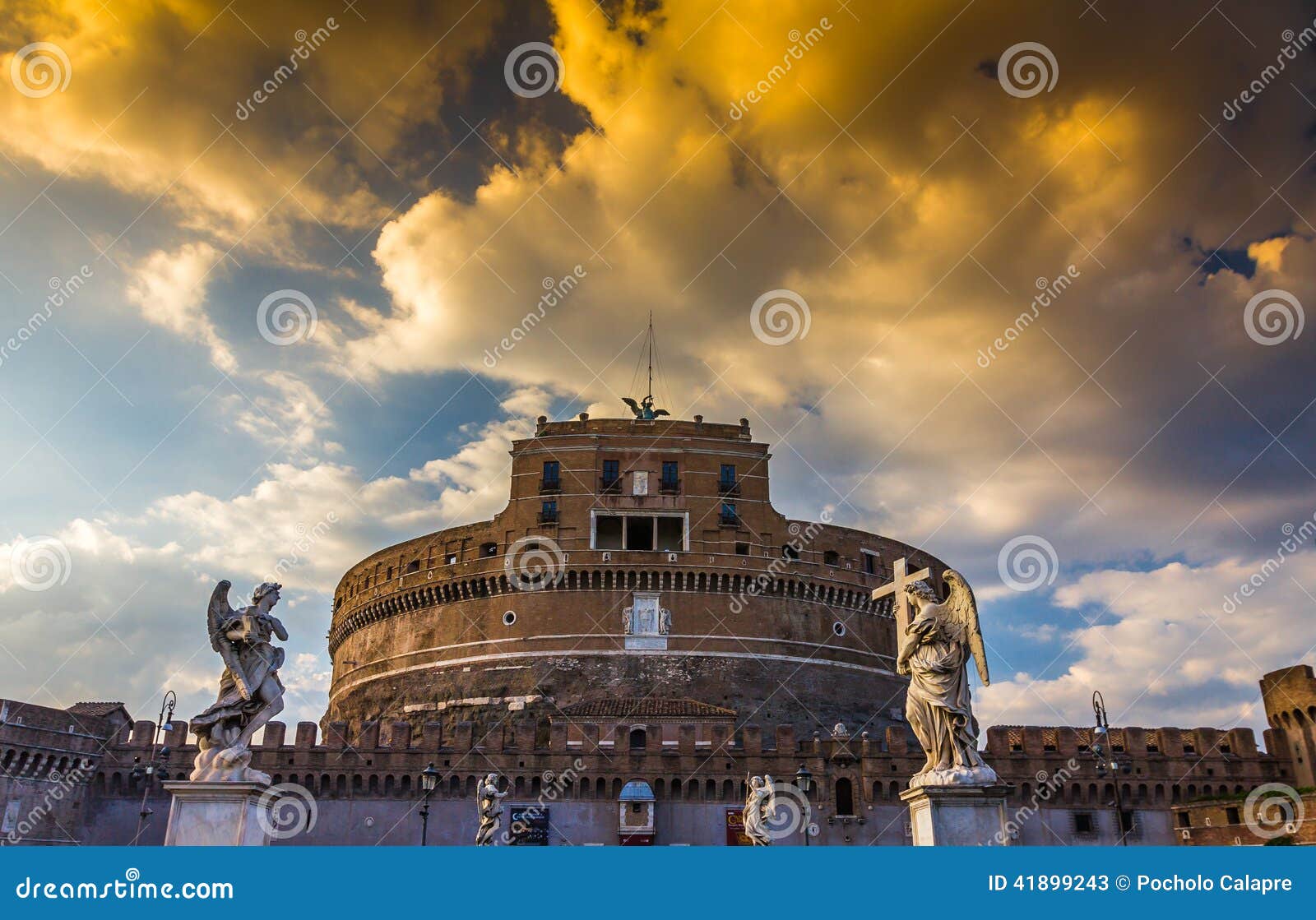 St. Angelo Castel in Rome stock image. Image of medieval - 41899243