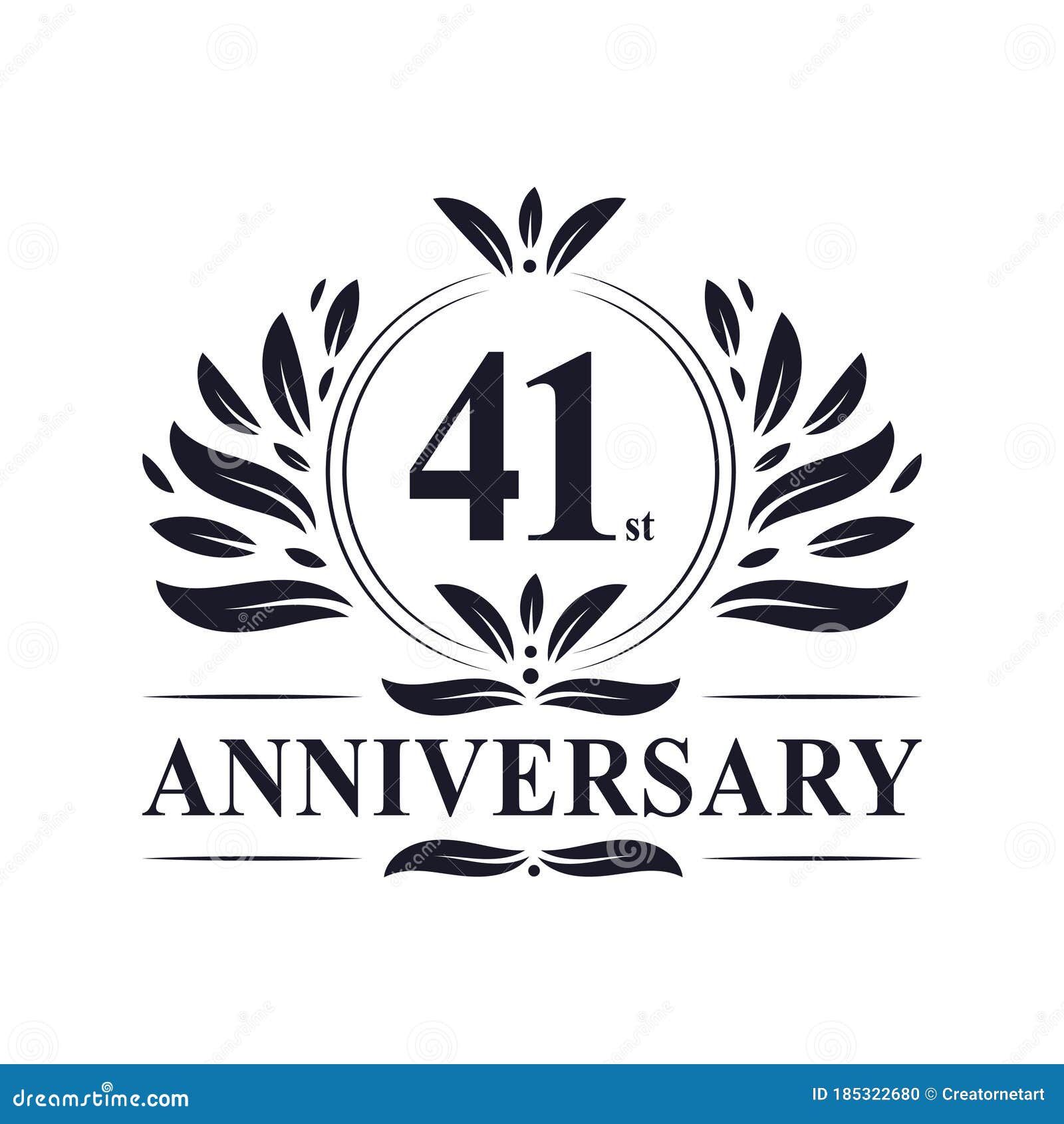 41st Anniversary Celebration, Luxurious 41 Years Anniversary Logo ...