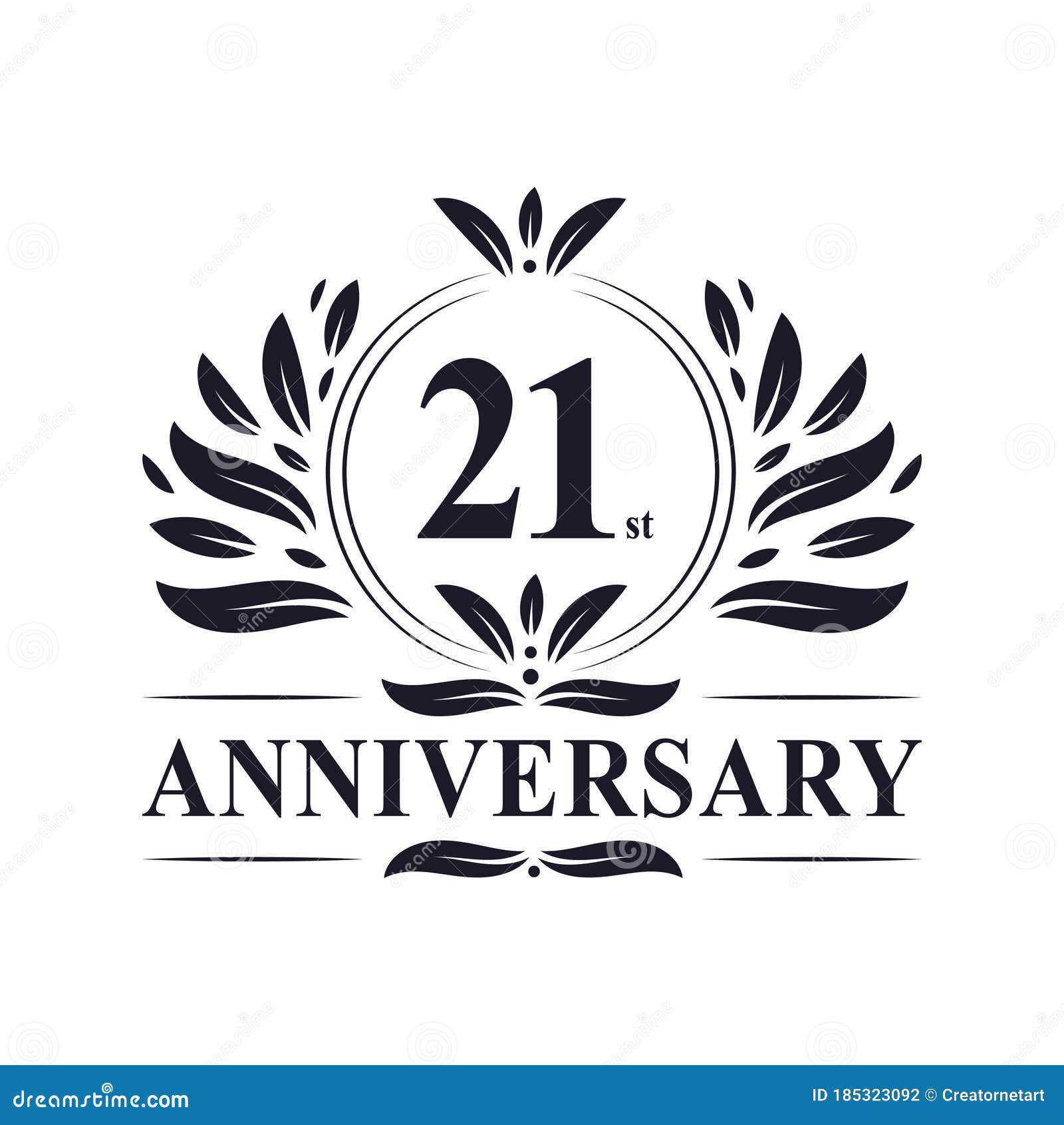 21st Anniversary Celebration, Luxurious 21 Years Anniversary Logo ...