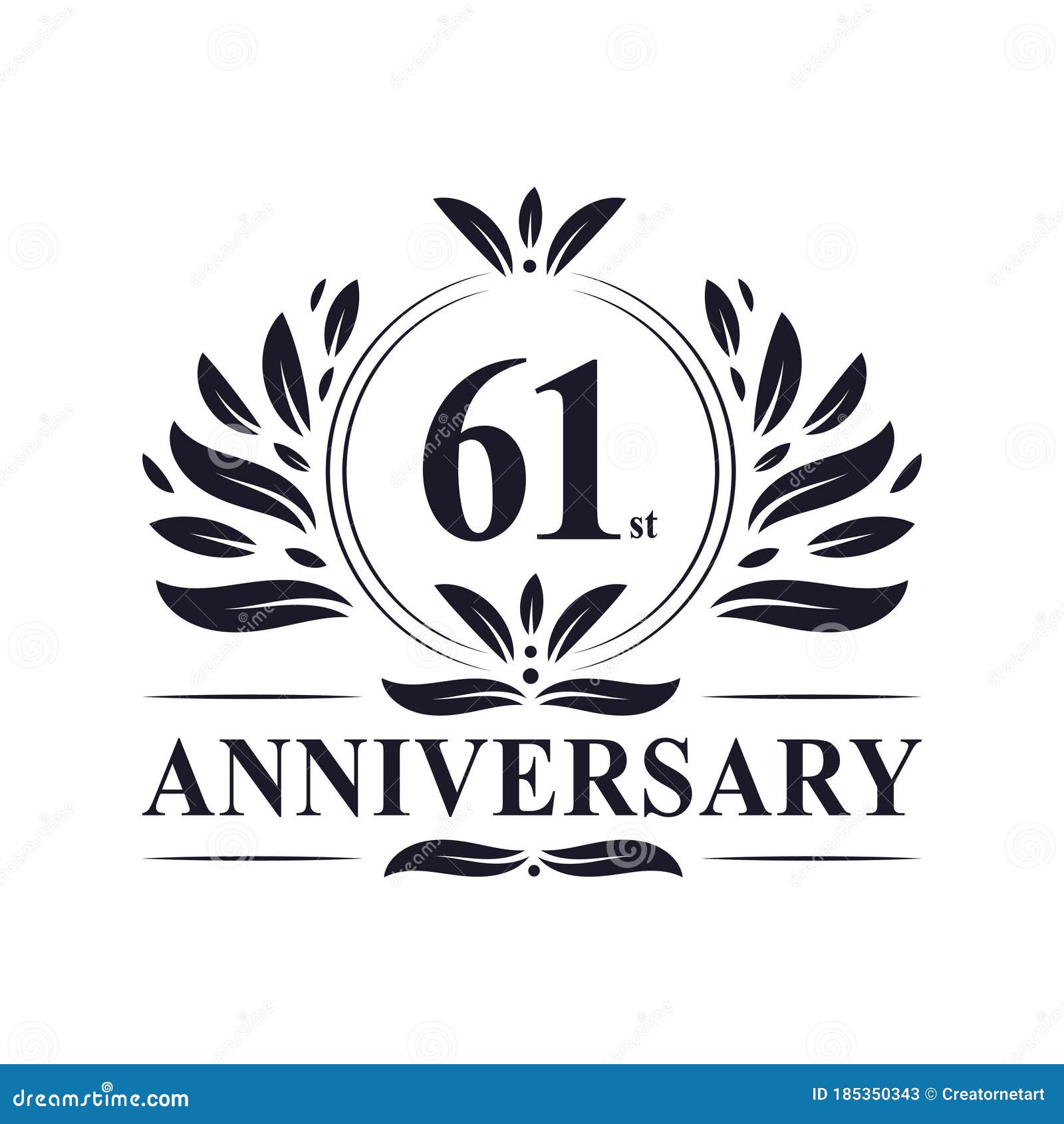 61st Anniversary Celebration, Luxurious 61 Years Anniversary Logo ...